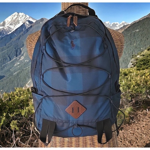 Ralph Lauren | Bags | Polo Ralph Lauren Rrl Navy Blue Check Mountain ...